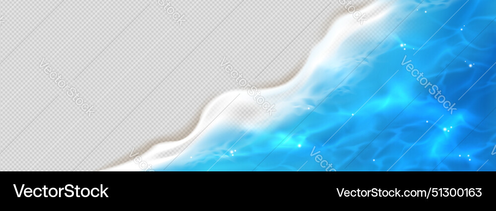 Sea wave with foam texture for 3d beach Royalty Free Vector