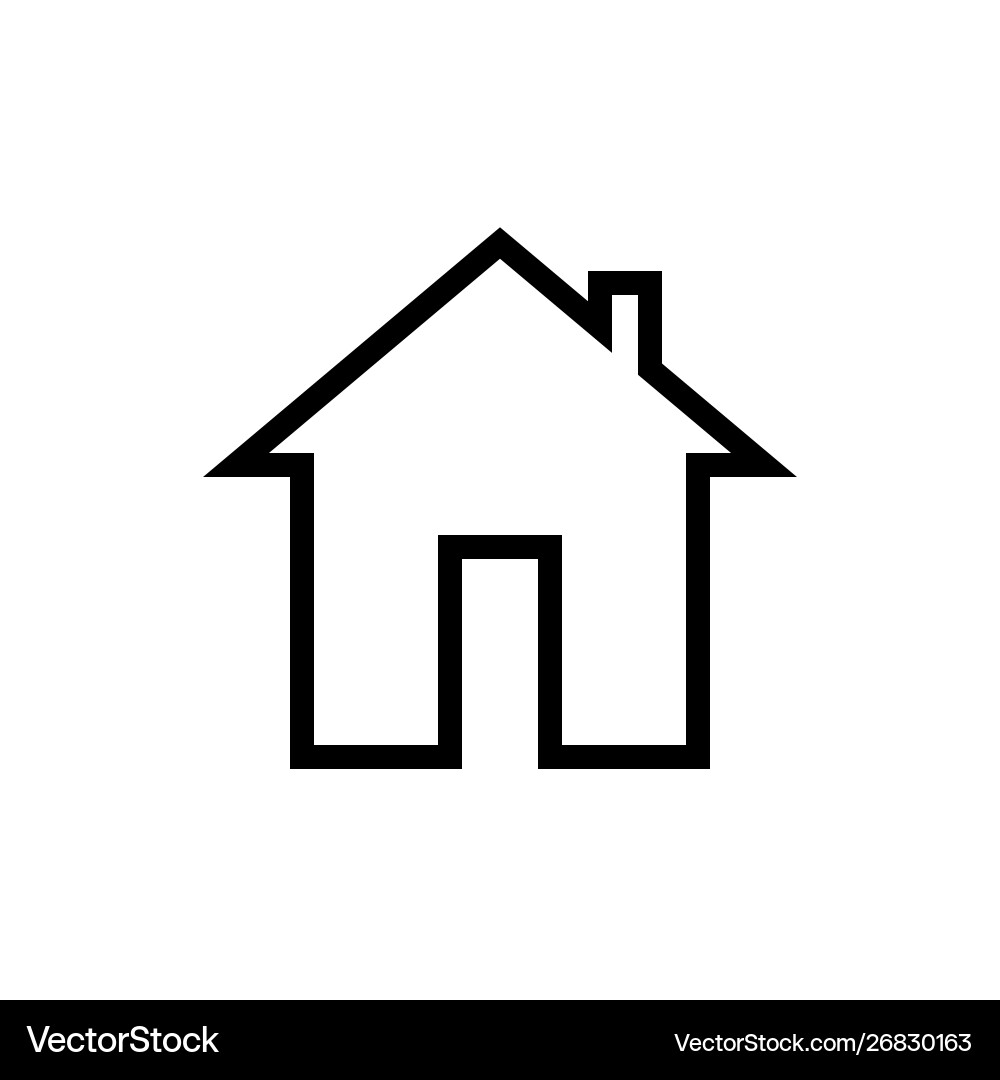 Simple linear house icon on white isolated Vector Image