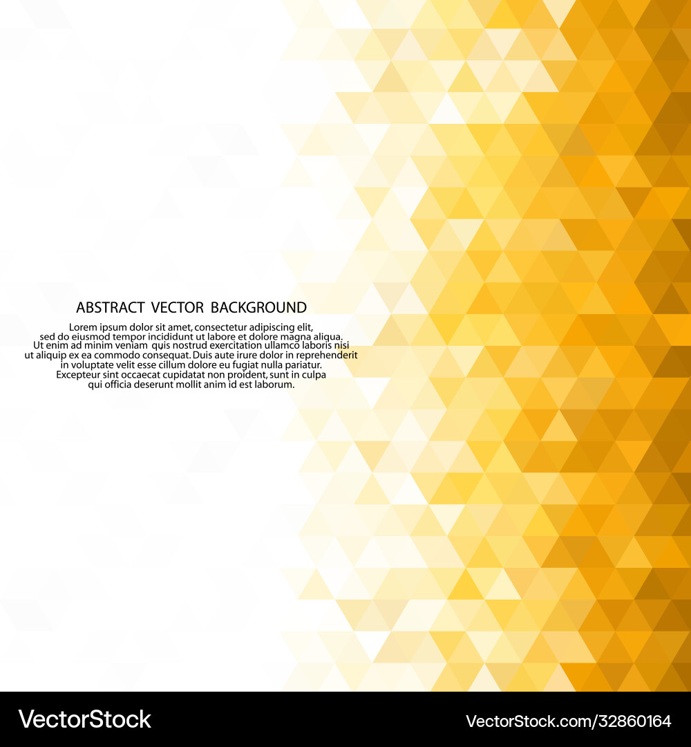 Abstract yellow polygonal triangles poster Vector Image