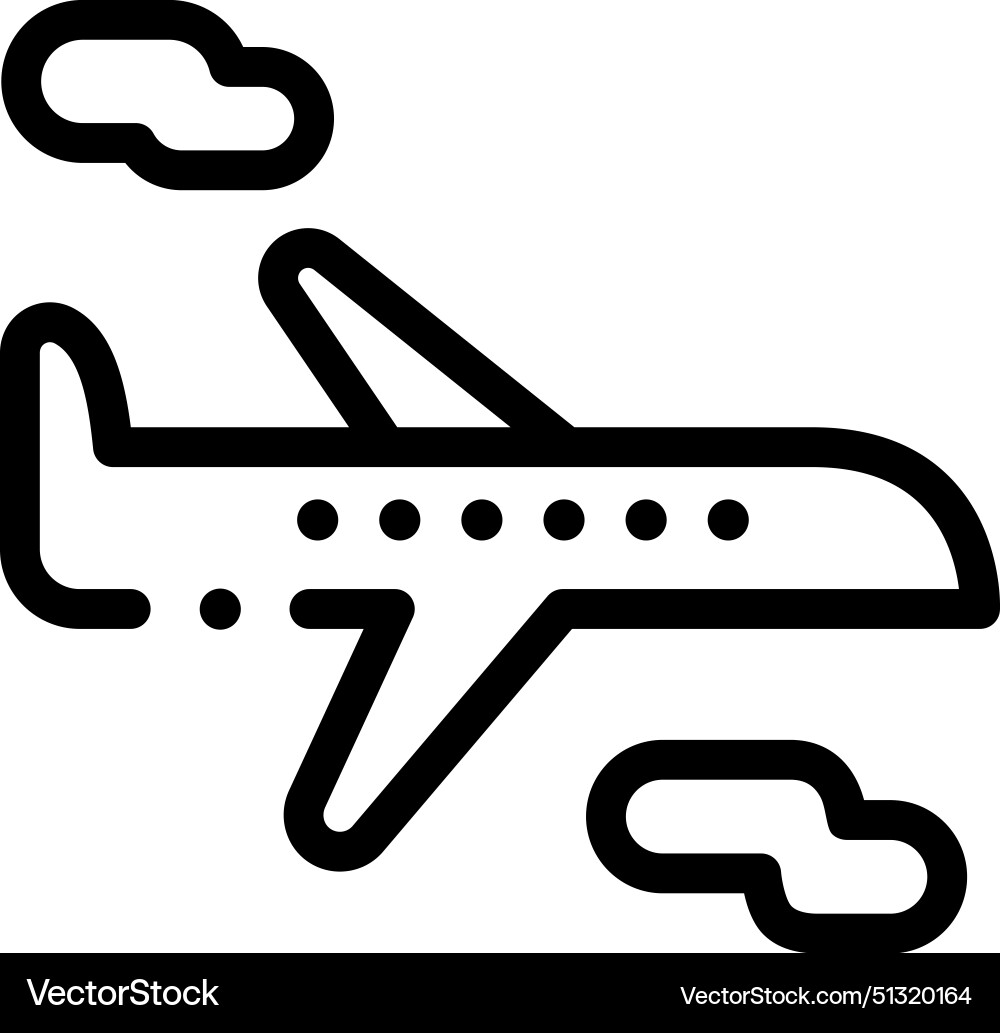 Airplane icon thin linear style design isolated Vector Image