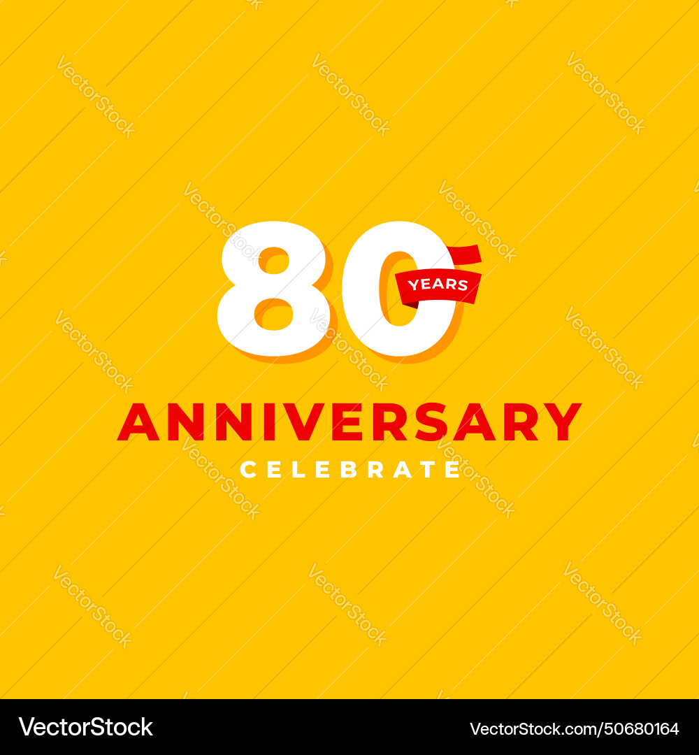 Anniversary number design for greeting celebrate Vector Image