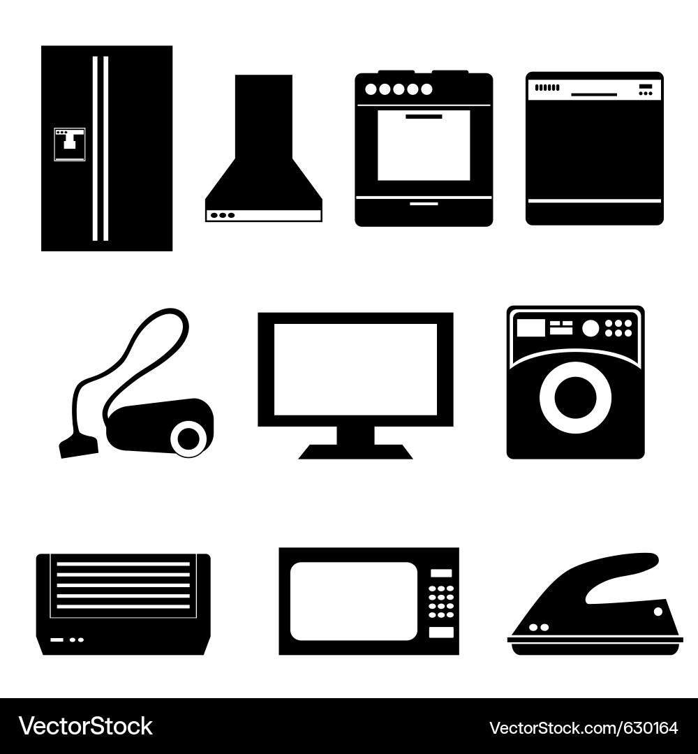 Appliance icons Royalty Free Vector Image - VectorStock