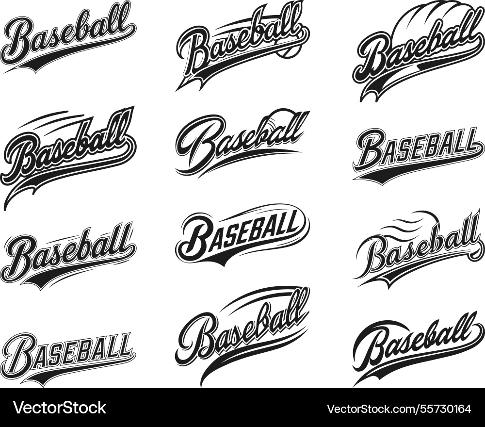 Baseball Typography & Lettering Royalty Free Vector