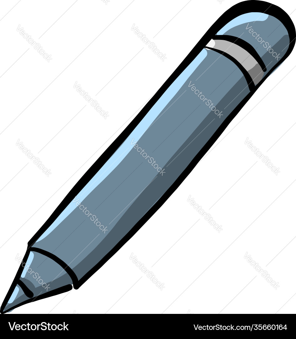 Blue stylus pen on white background Royalty Free Vector