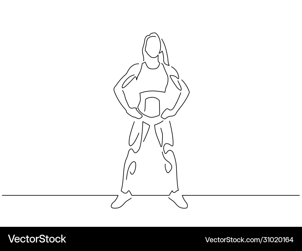 Bodybuilding isolated line drawing Royalty Free Vector Image