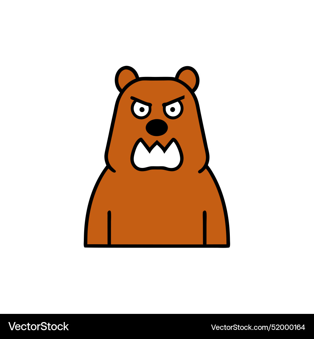 Cave bear angry icon Royalty Free Vector Image