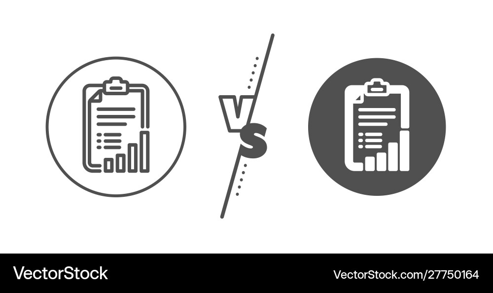 Checklist line icon graph chart sign Royalty Free Vector