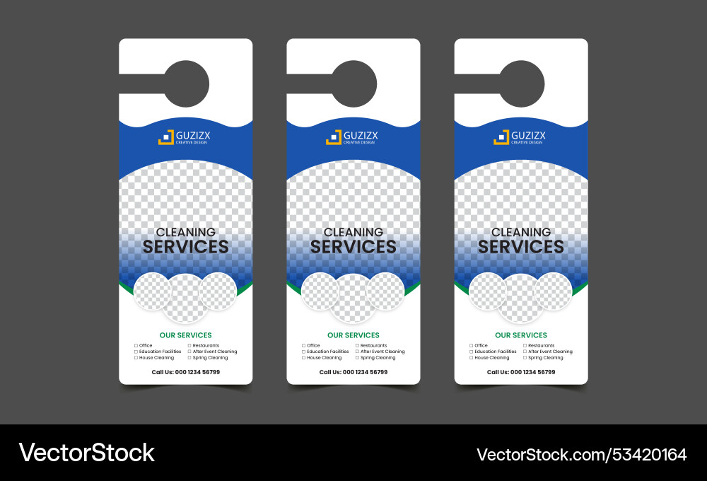 Cleaning service door hanger design template Vector Image