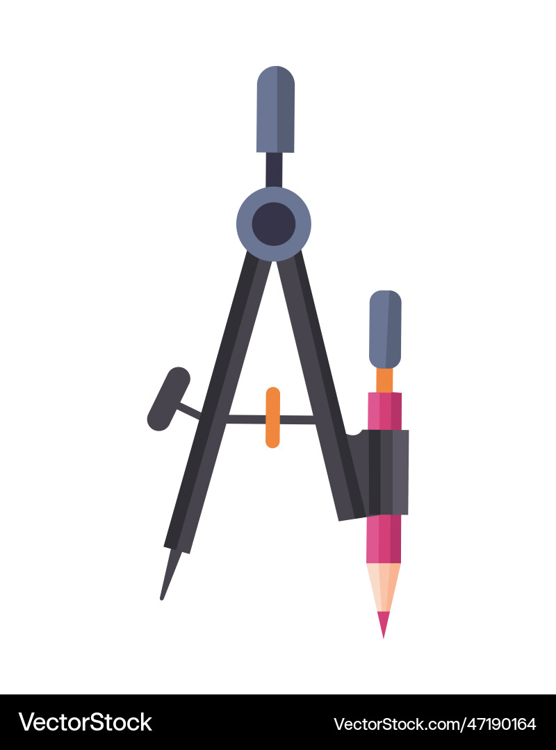 Compasses with pencil concept Royalty Free Vector Image