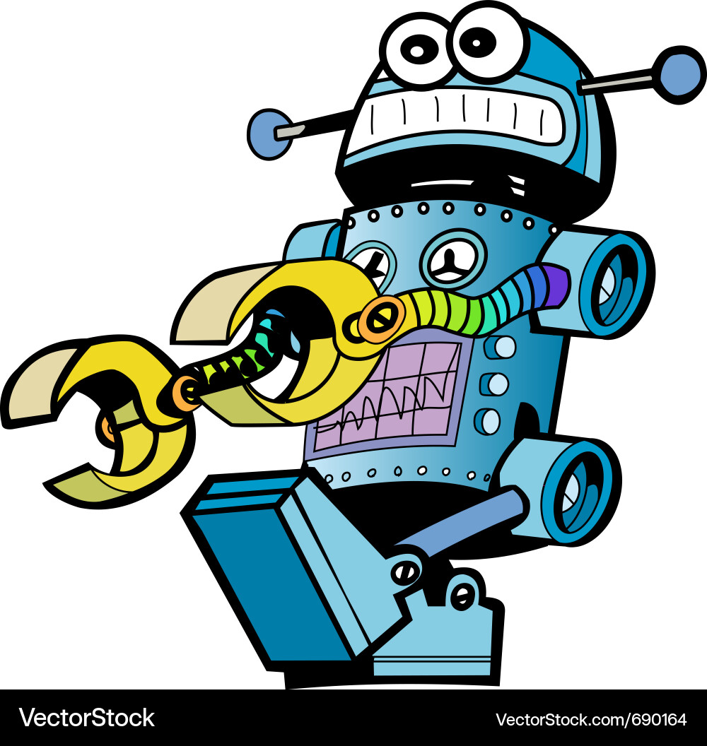 Crazy robot Royalty Free Vector Image - VectorStock