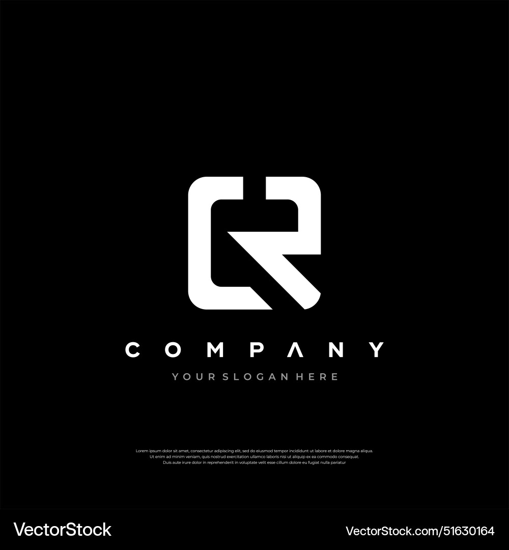 Dynamic cr logo design Royalty Free Vector Image