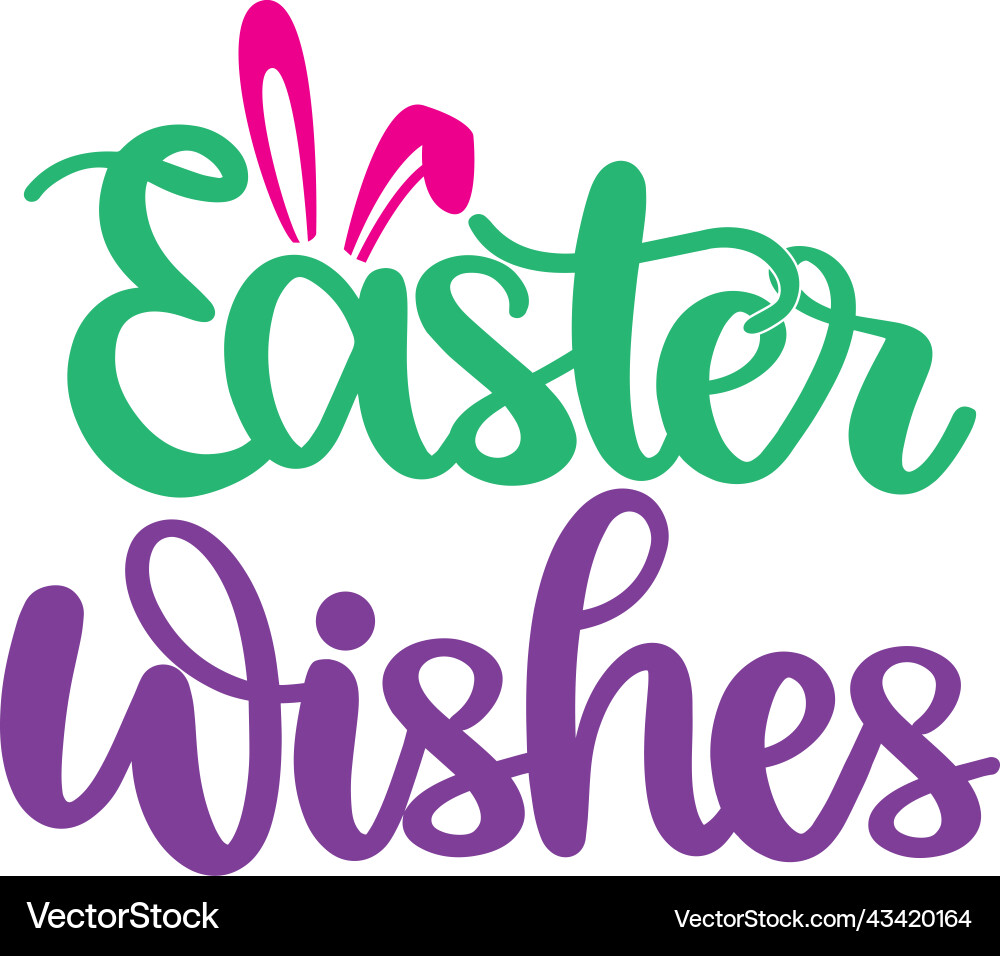 Easter Bunny & Spring Flowers SVG Royalty Free Vector