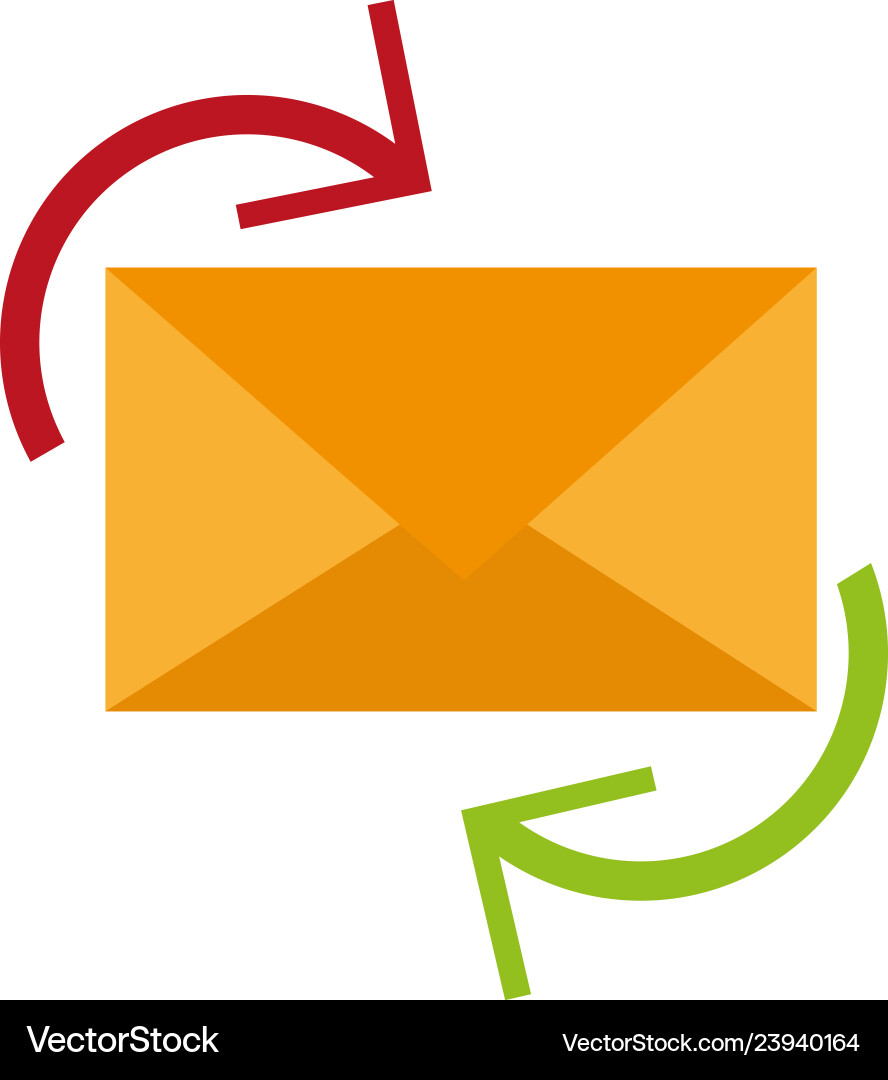 Email envelope with send and receive arrows Vector Image