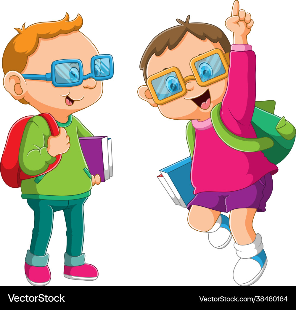 Expression smart kids rise hand Royalty Free Vector Image