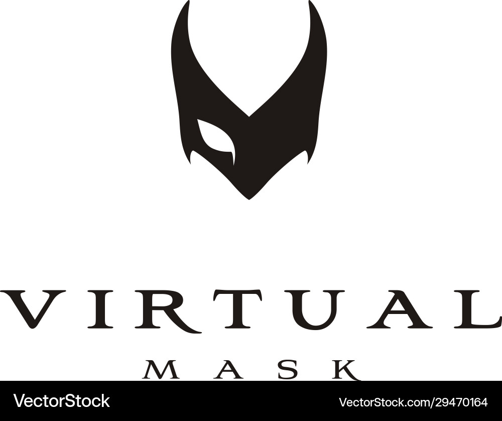 Initial v venetian ball mask masquerade party logo