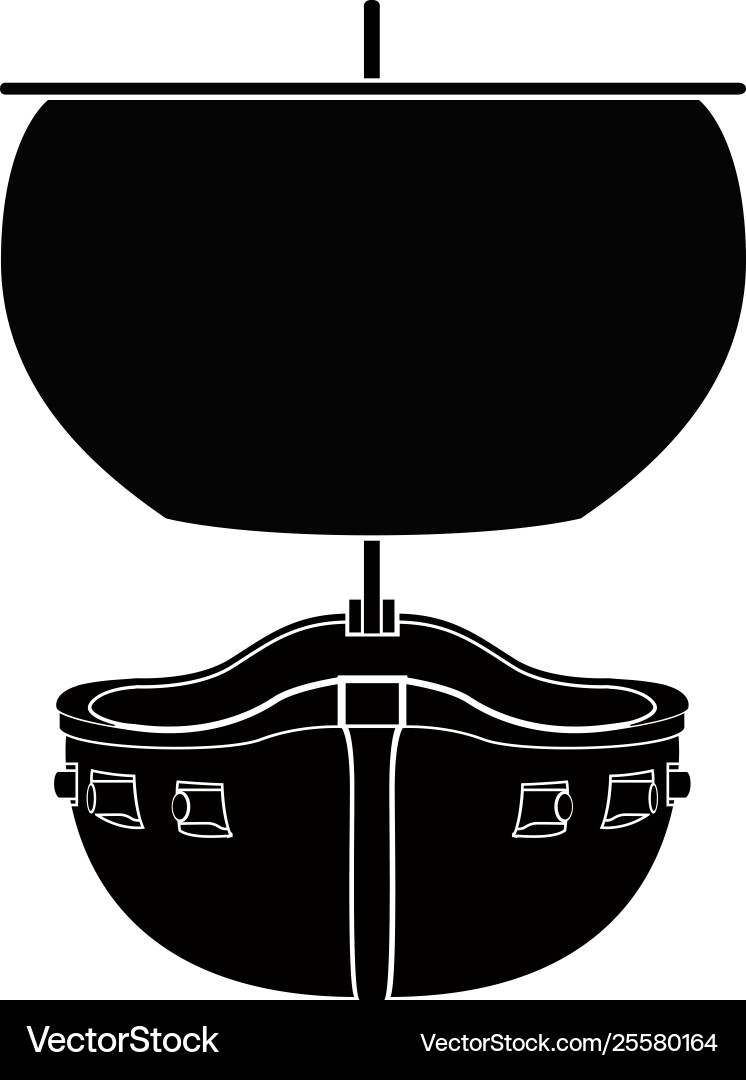 Isolated front view a pirate ship icon Royalty Free Vector