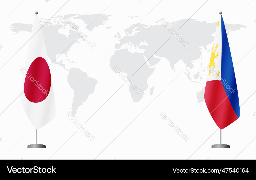 Japan and philippines flags for official meeting Vector Image