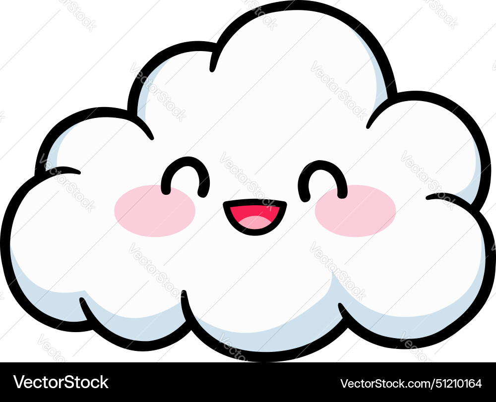 Kawaii cloud Royalty Free Vector Image - VectorStock