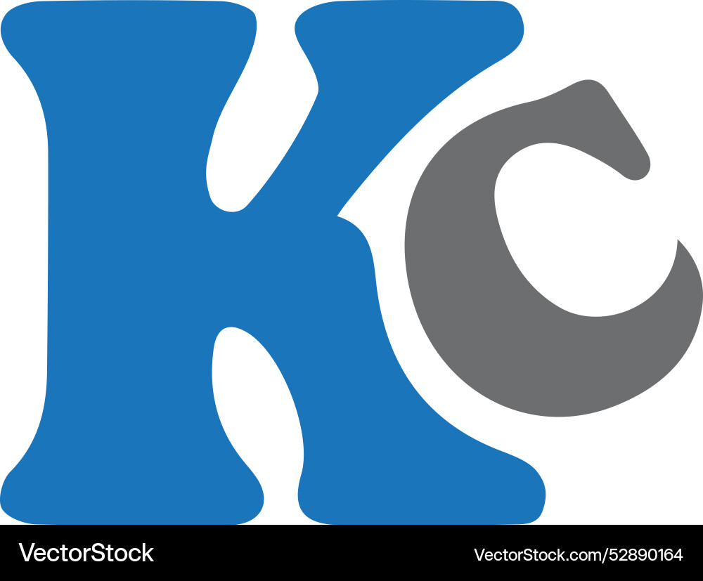 Kc letter logo design template – Royalty-Free Vector | VectorStock