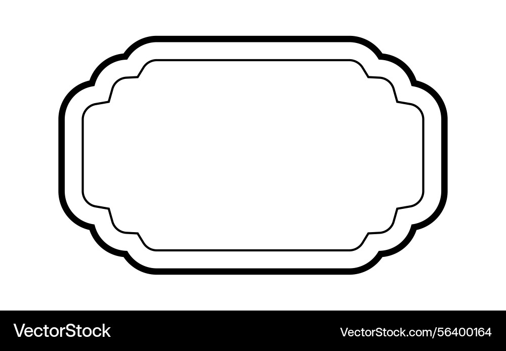 Outline vintage label vignette blank Royalty Free Vector