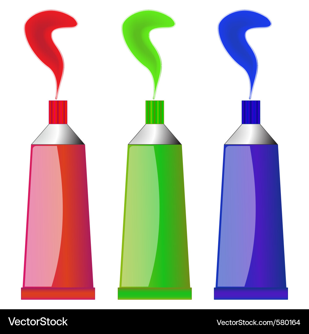 Paint tubes Royalty Free Vector Image - VectorStock