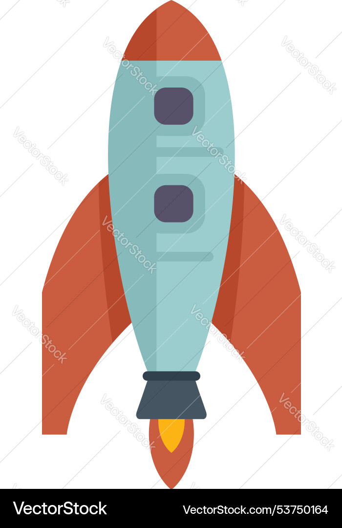 Rote Rakete die nach oben startet und einen Trail verlässt