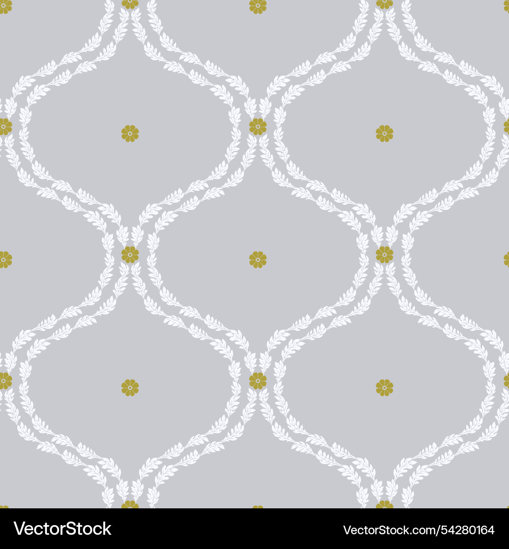 Seamless pattern with white floral ogee Royalty Free Vector