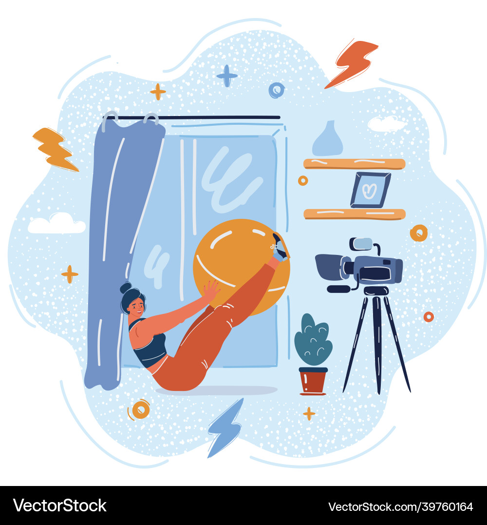 Videoblogger showing Royalty Free Vector Image