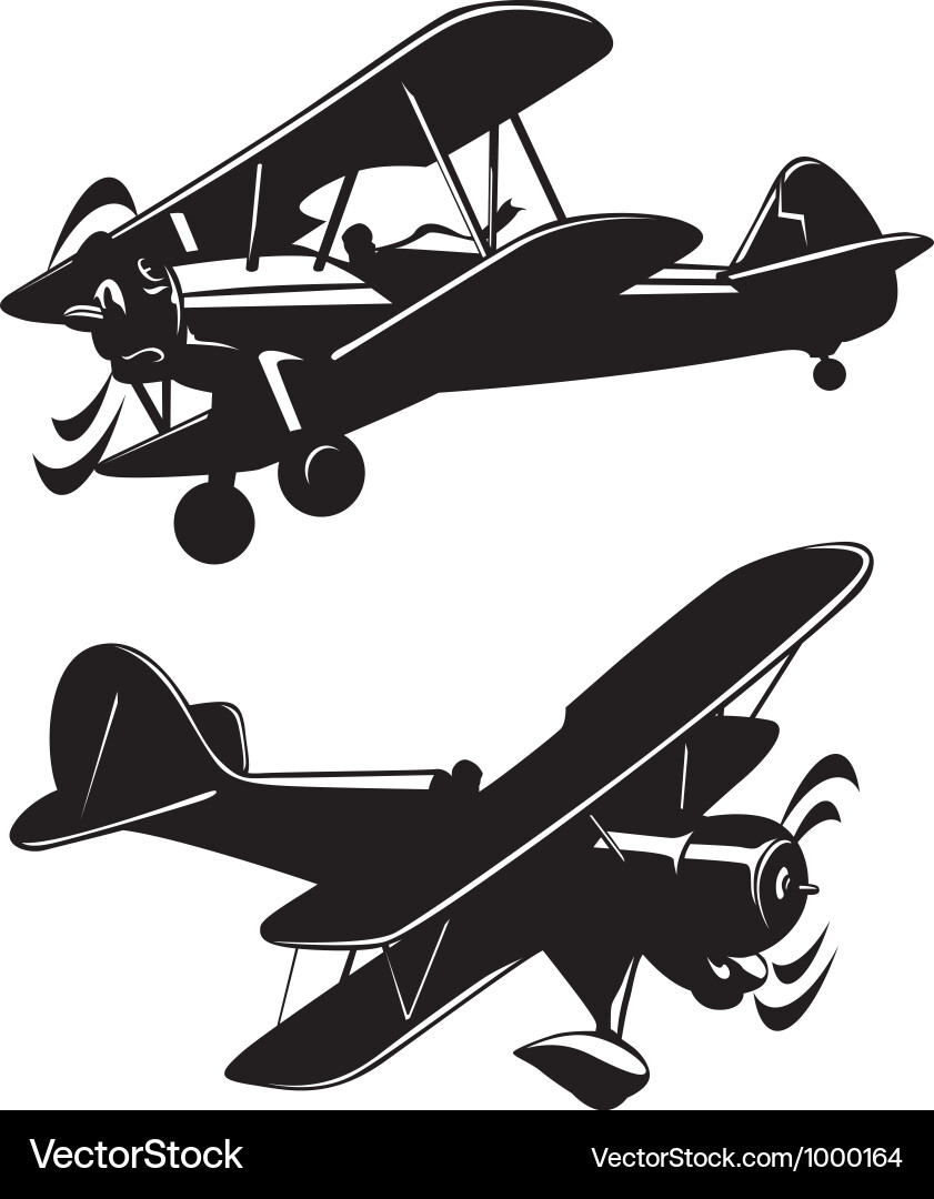 Vintage Biplane Royalty Free Vector Image - VectorStock