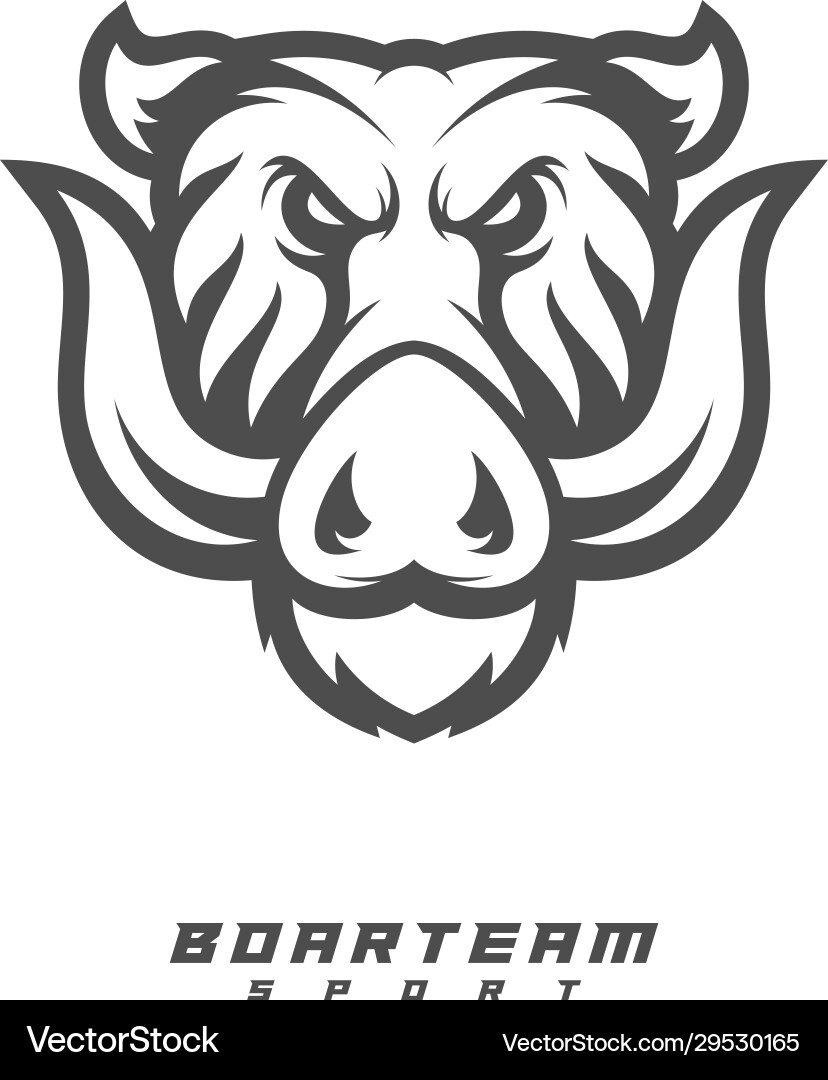 Boar esport gaming mascot logo template modern Vector Image
