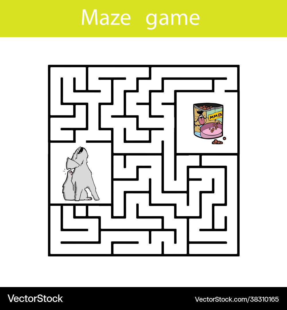 Cute Maze Game Worksheet for Kids Royalty Free Vector Image