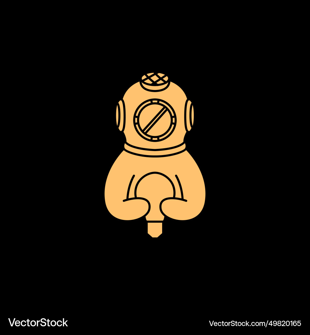 Diving helmet icon logo design Royalty Free Vector Image