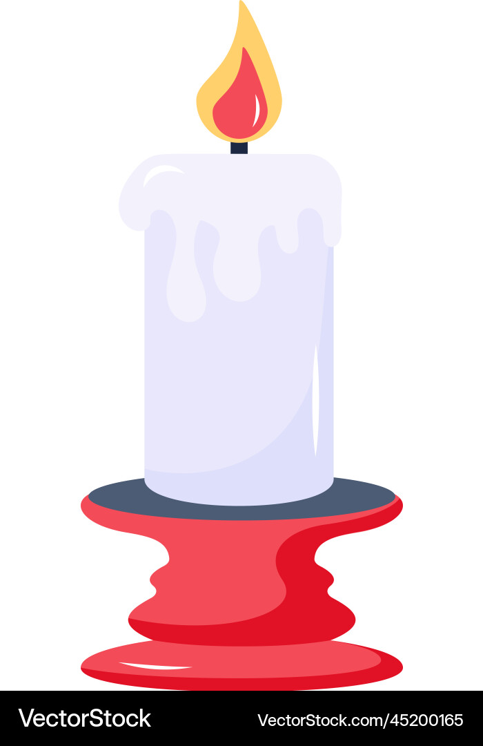 Download flat icon of candle Royalty Free Vector Image