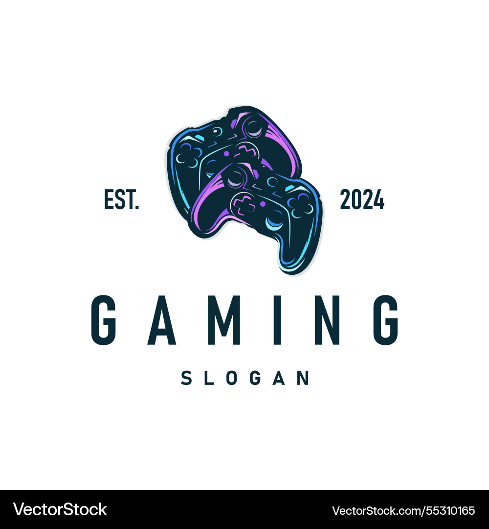 Game console logo gamer design gamepad symbol Vector Image