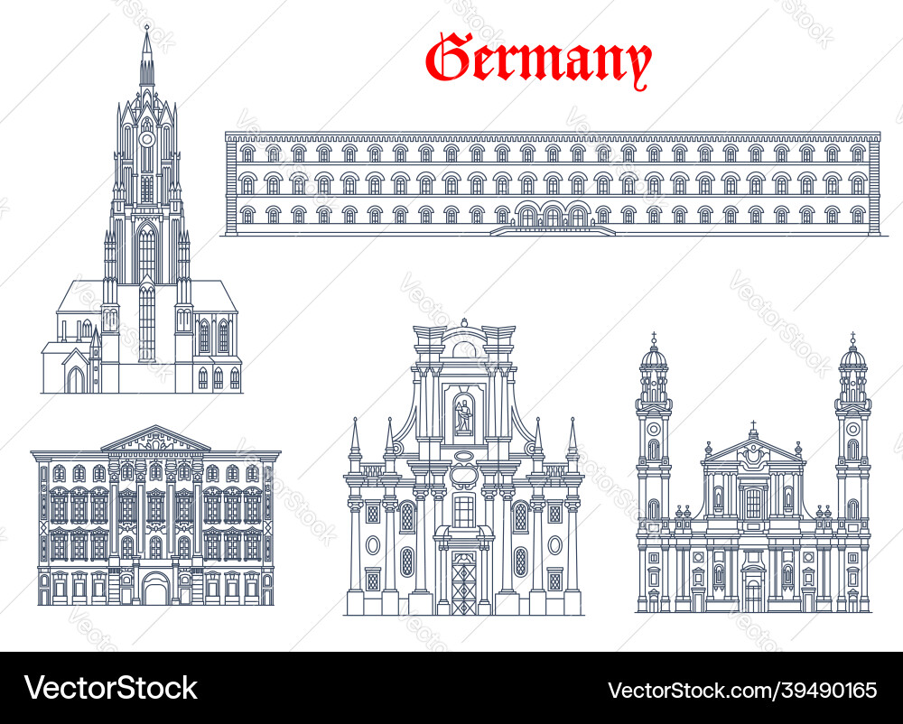 Germany munich architecture buildings landmarks Vector Image