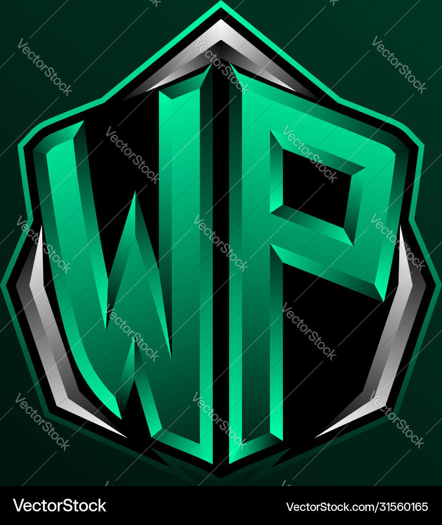 Initial wp logo design Royalty Free Vector Image