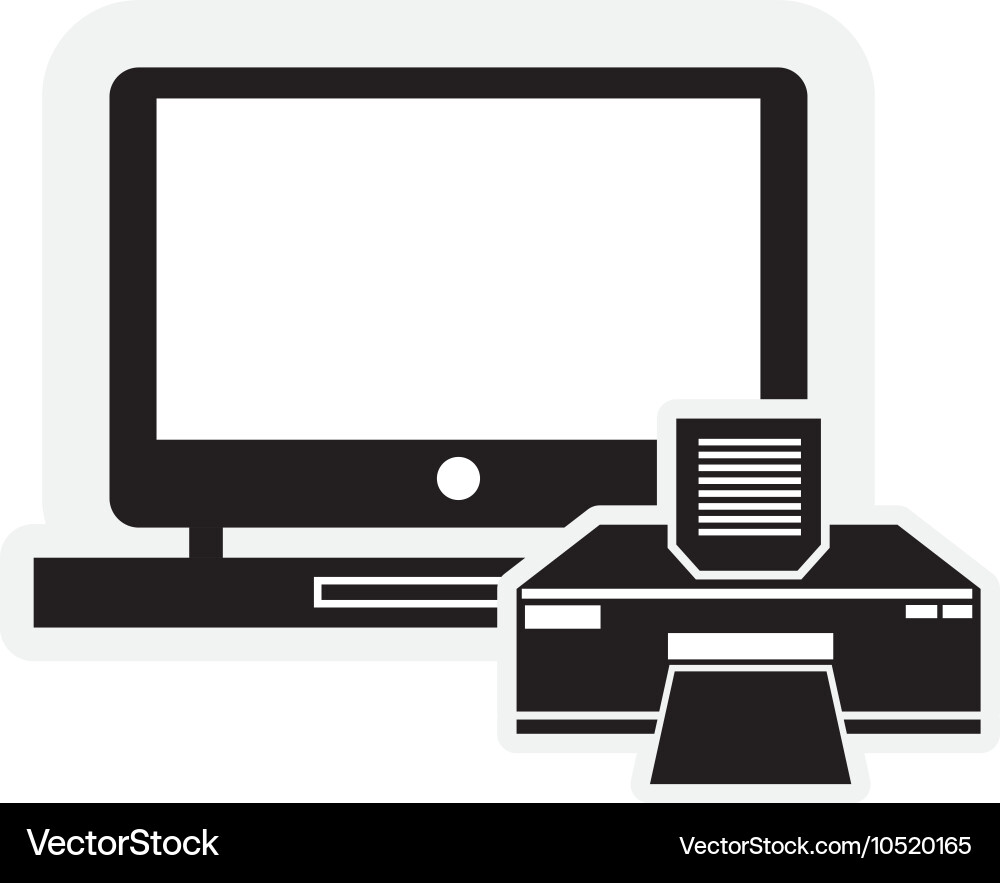 Laptop and printer icon Royalty Free Vector Image