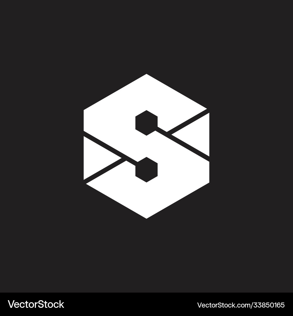 Letter s hexagonal geometric line logo Royalty Free Vector