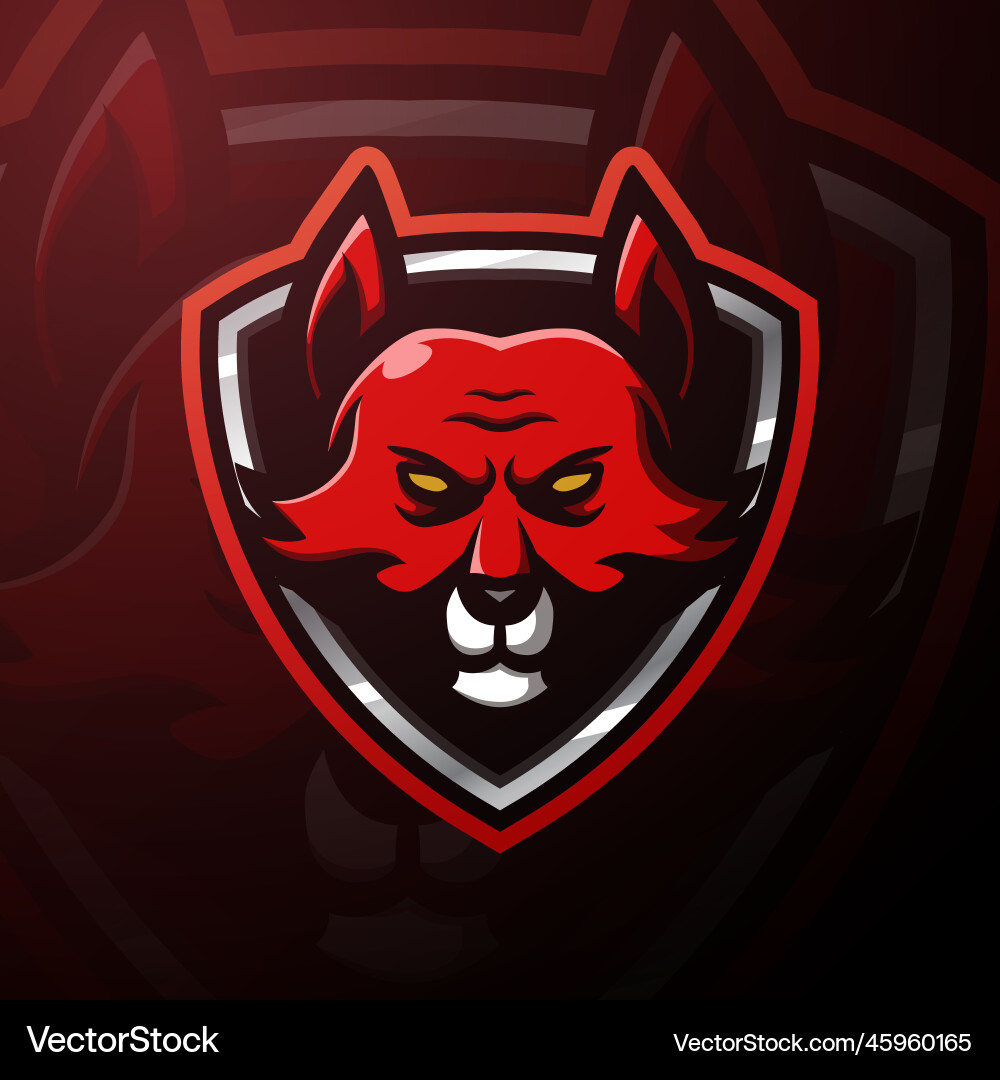 Red fox mascot esport logo design Royalty Free Vector Image