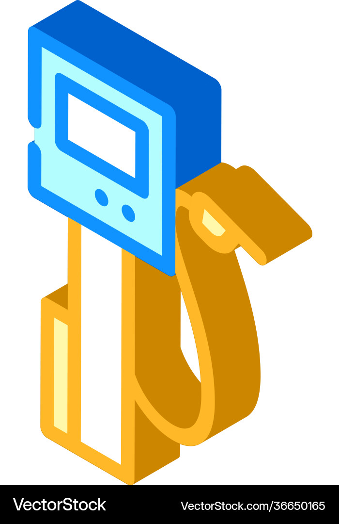 Self-service gas station isometric icon Royalty Free Vector