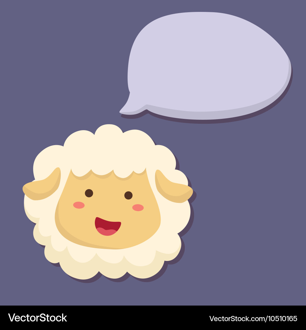 Sheep talking speech bubble Royalty Free Vector Image