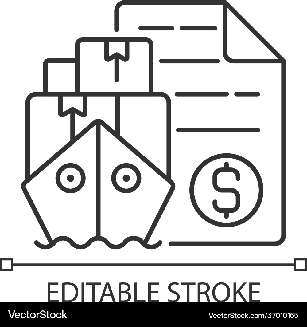 Shipping and freight broker linear icon Royalty Free Vector