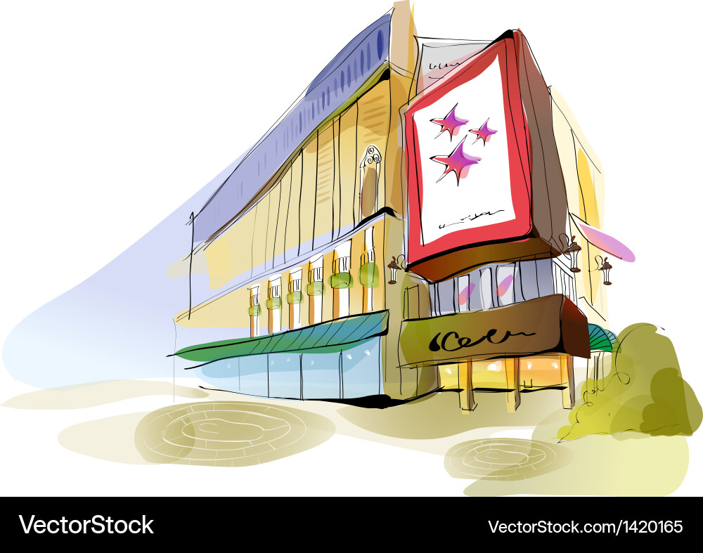 Shopping mall sketch Royalty Free Vector Image