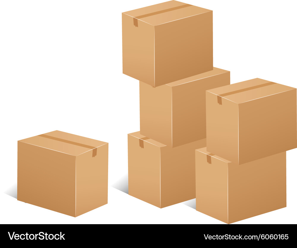 Stack of cardboard boxes Royalty Free Vector Image