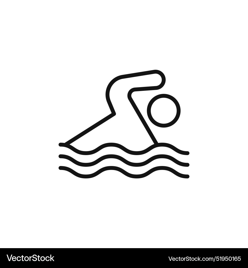 Swimming logo sign outline Royalty Free Vector Image