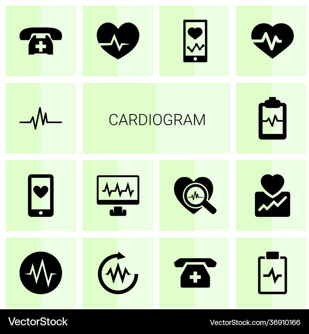 14 cardiogram icons Royalty Free Vector Image - VectorStock