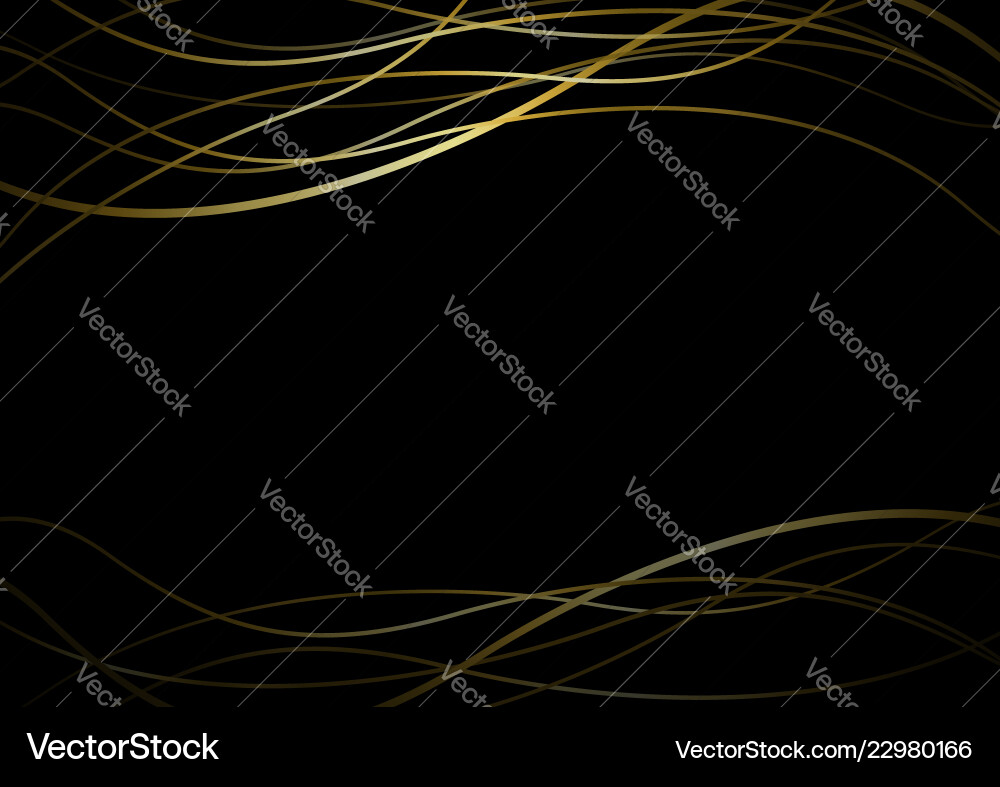Abstract gold line banner on black background Vector Image