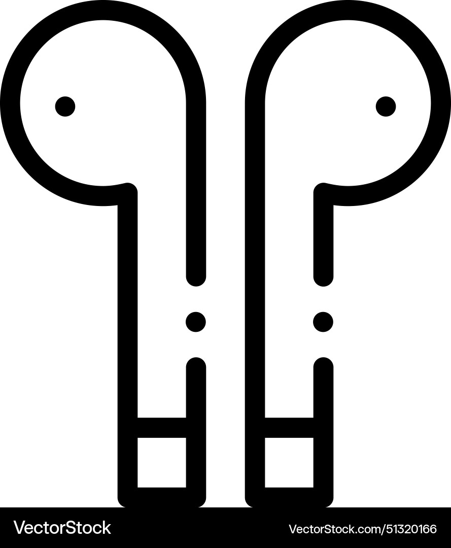 Airpods icon thin linear style design isolated Vector Image
