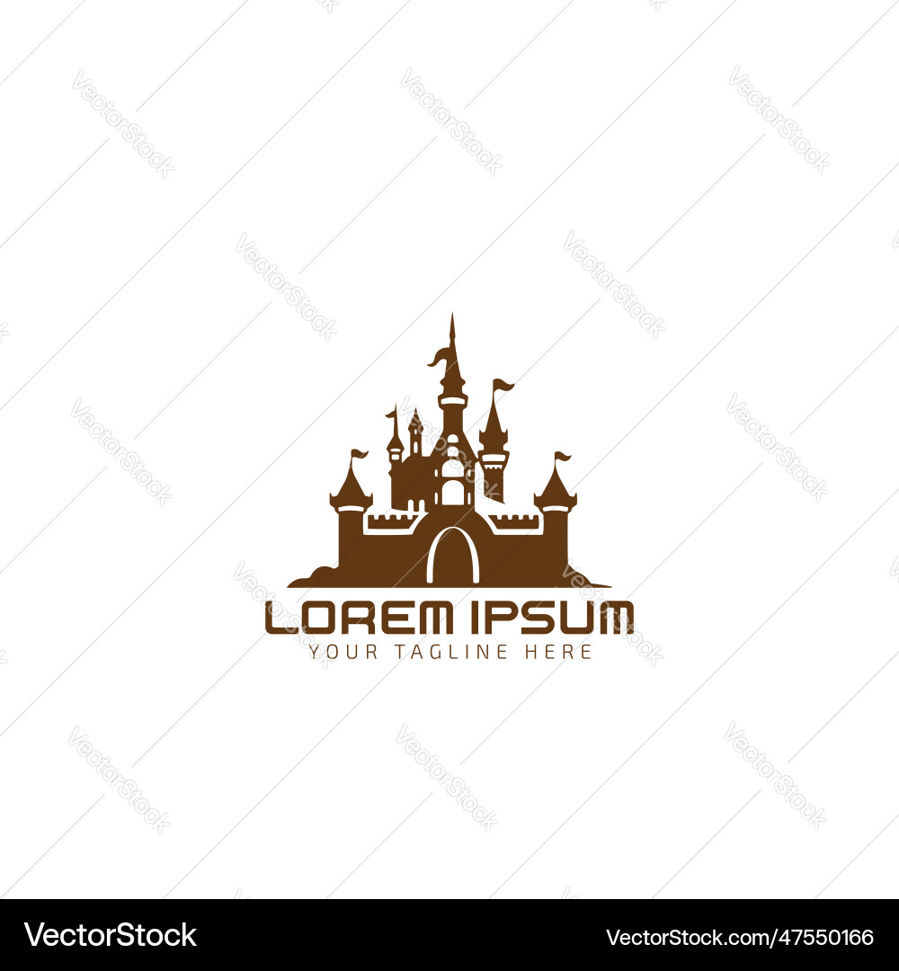 Castle and fort logo icon design template Vector Image