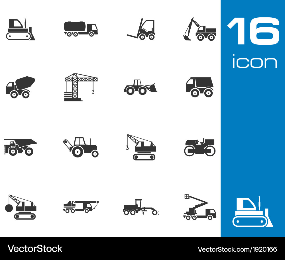 Construction Transport Icons Royalty Free Vector Image
